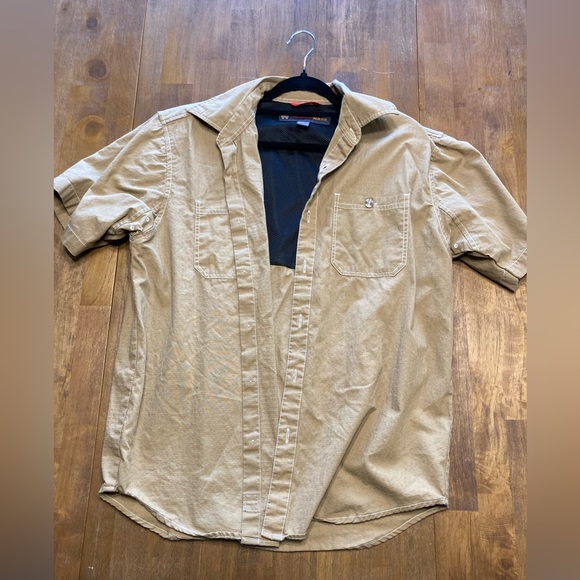 Shirts | Mens Tan Button Up Polo | Poshmark